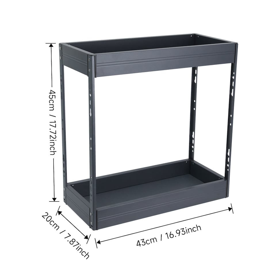 Living and Home 2-Tier Pull-Out Kitchen Cabinet Aluminum Shelf ...