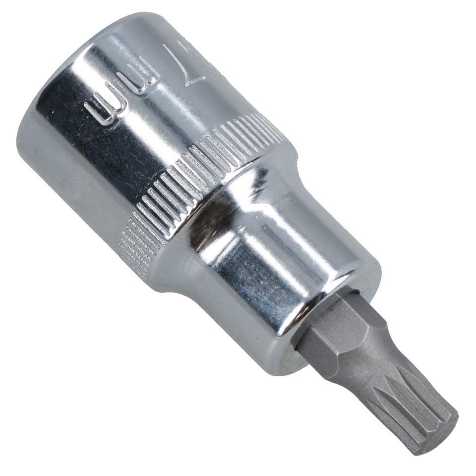 M7 x 55mm Shallow Spline Bit Socket Male Spline 1/2in Drive CR-v Steel ...