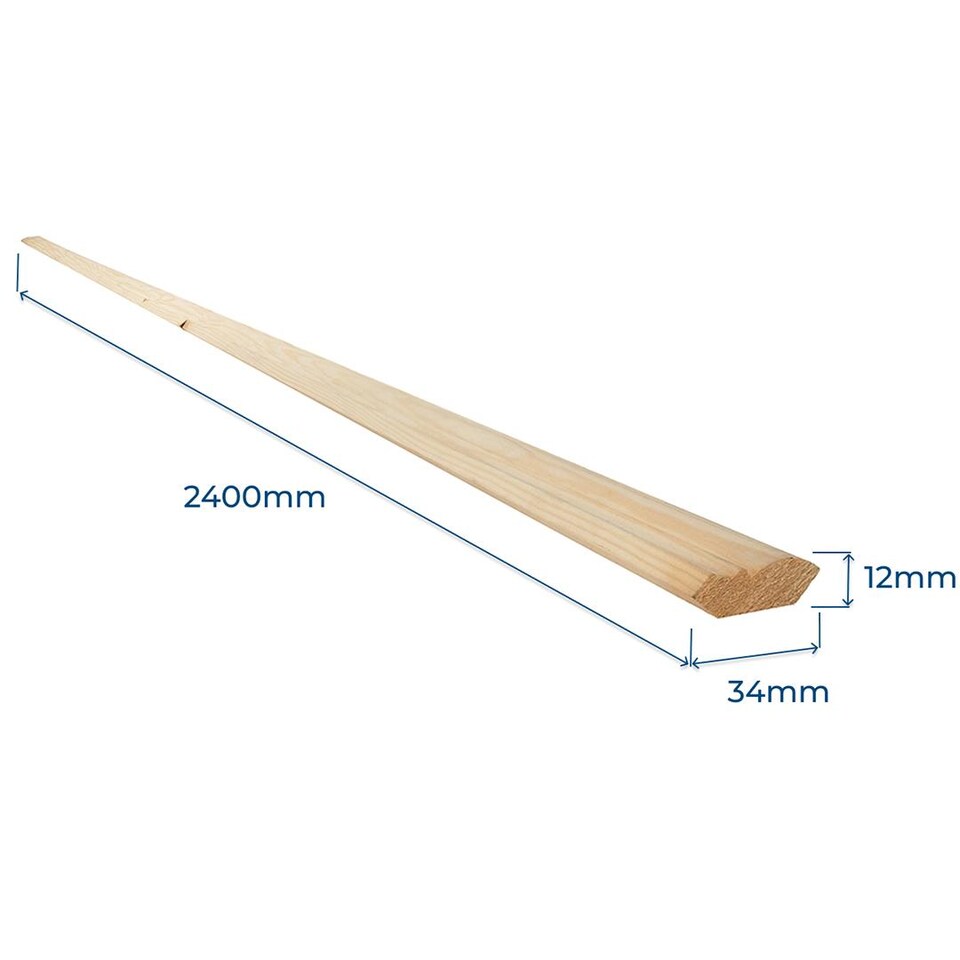 Snowdon Timber Pine Crown Moulding (T) 12mm (W) 34mm (L) 2400mm - Pack ...