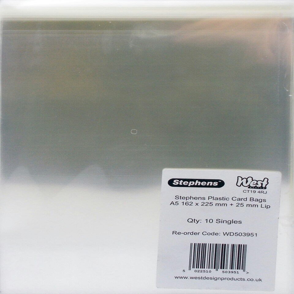 SPH PLASTIC CARD BAG A5 PK25 - Stephens Multi - Tesco Groceries