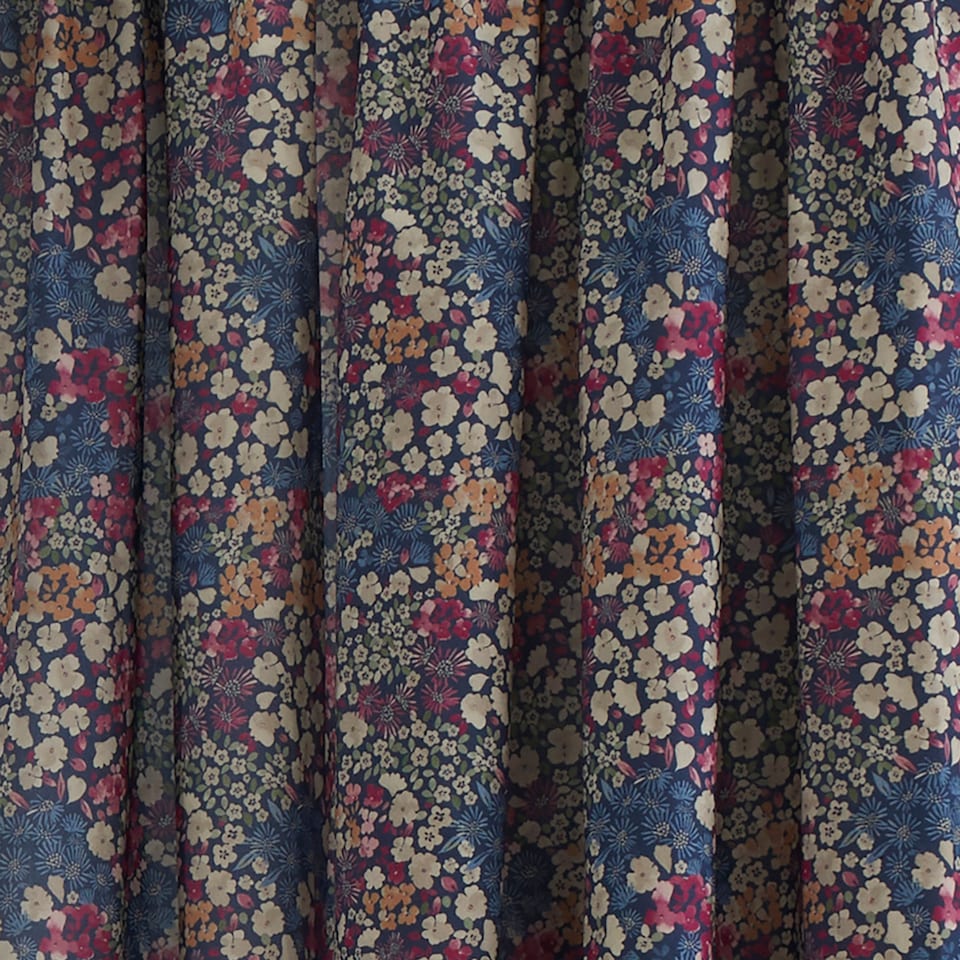 D & D Bessie Pencil Pleat Curtains Navy - Tesco Groceries