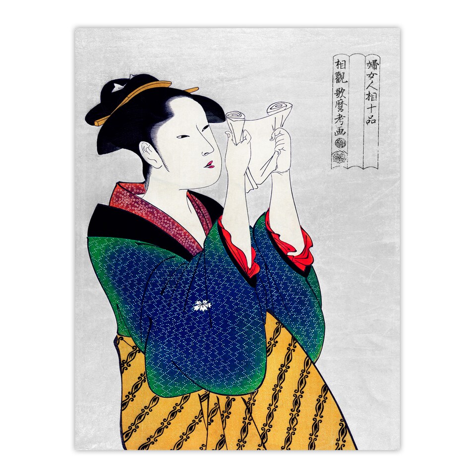 Utamaro Kitagawa Framed Wall Art Print Woman Reading Letter Portrait ...