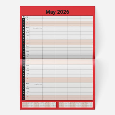 2026 Monthly Wall Calendar - Tesco Groceries