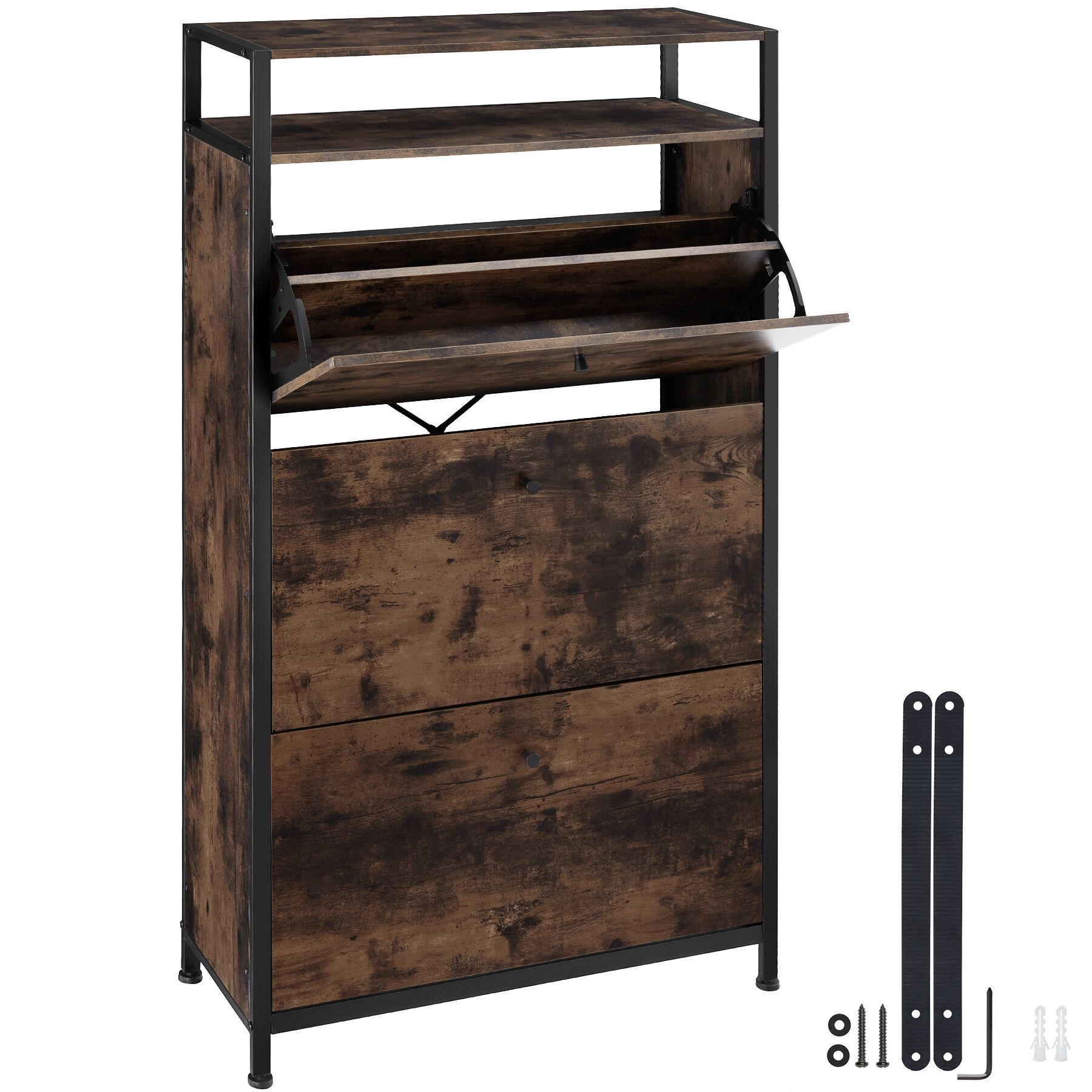Slim Rack - 2 storage shelves, 3 tilt drawers with 2 racks per ...
