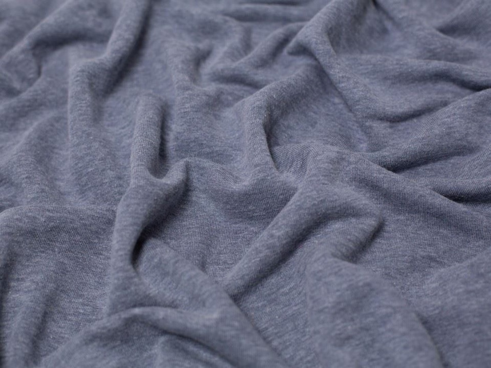 Minerva Core Range Blue Melange Polycotton Fleece Back Sweatshirt ...