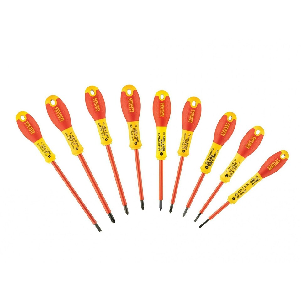 Stanley Hand Tools Fatmax Vde Insulated Screwdriver Set, 10 Piece - Multi Colour - One Size ...