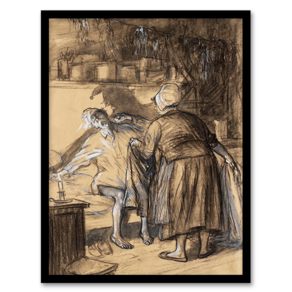 William James Glackens Framed Wall Art Here Are Your Trousers Drawing ...