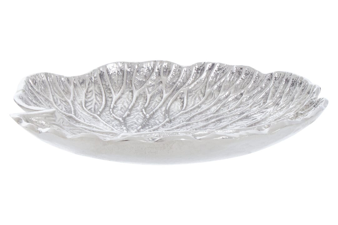 Salma Small Silver Finish Lotus Leaf Plate. - Tesco Groceries