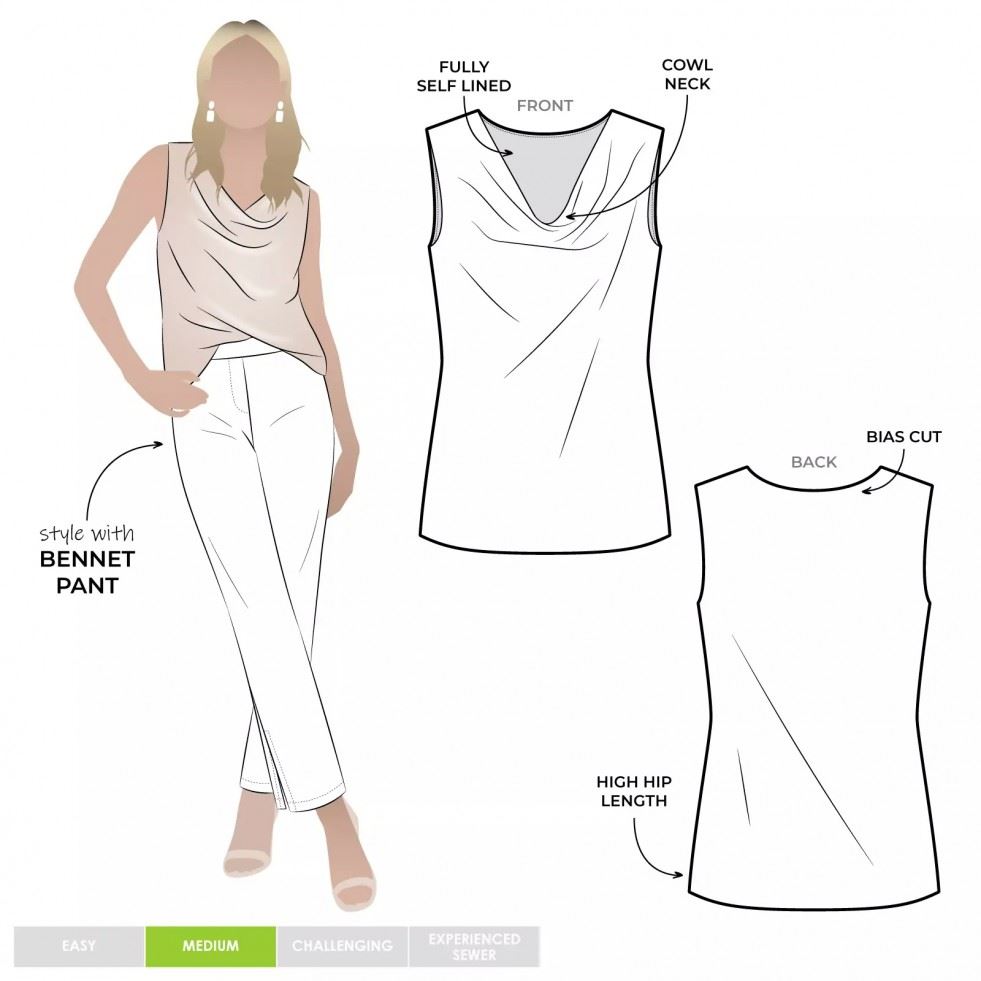 Style Arc Monroe Top Paper Sewing Pattern – Women’s Top, UK Sizes 18–30 ...