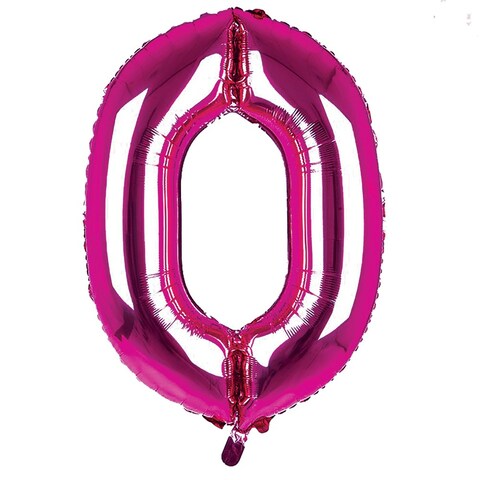 Giant Foil Dark Pink 0 Number Balloon - Tesco Groceries