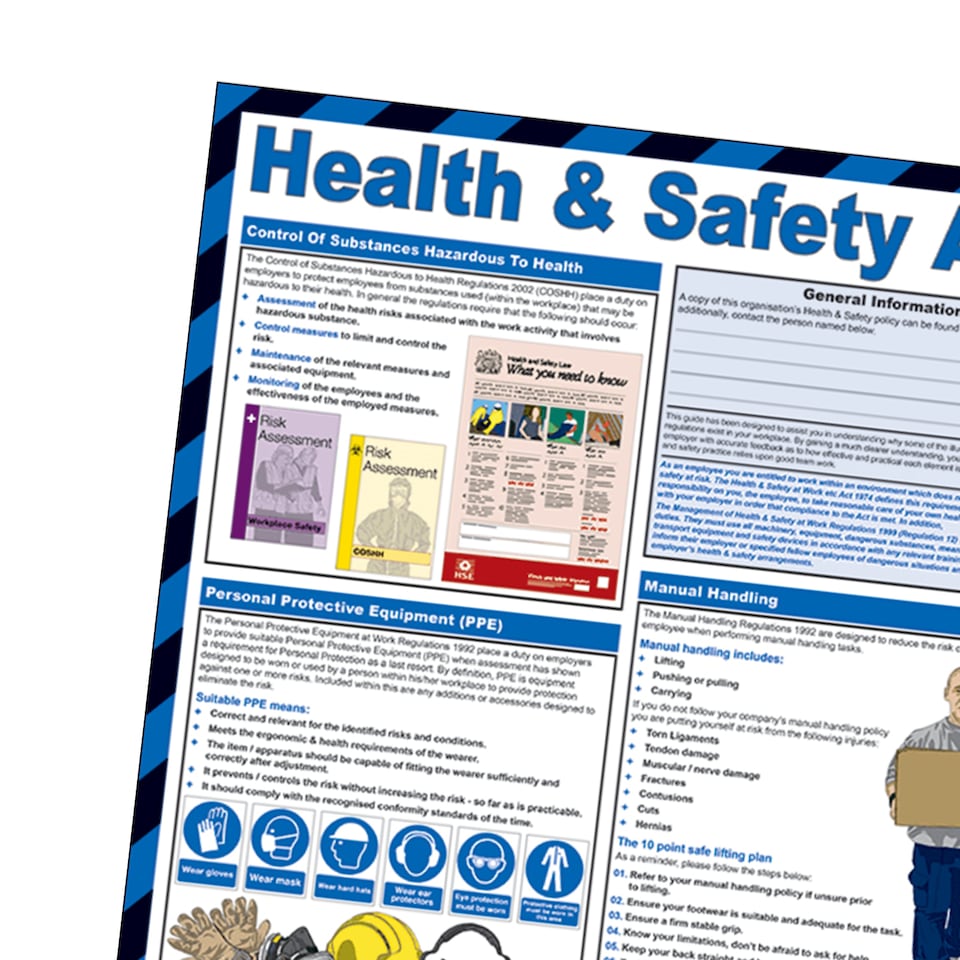Pegdev Health & Safety at Work A2 Landscape Laminated Hazard Sign ...