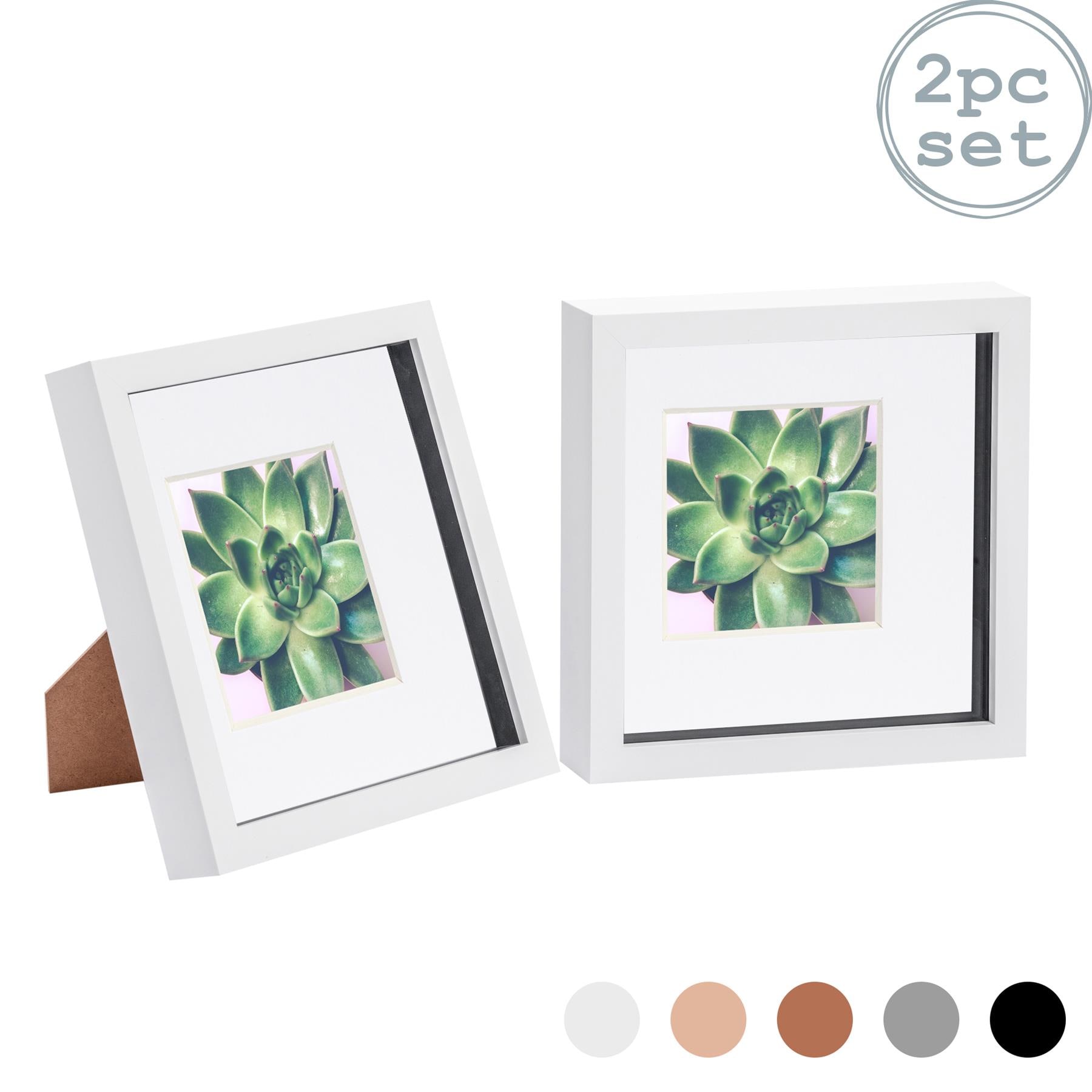Nicola Spring 8 x 8" Photo Frames - White/White Mount - 3D Picture ...
