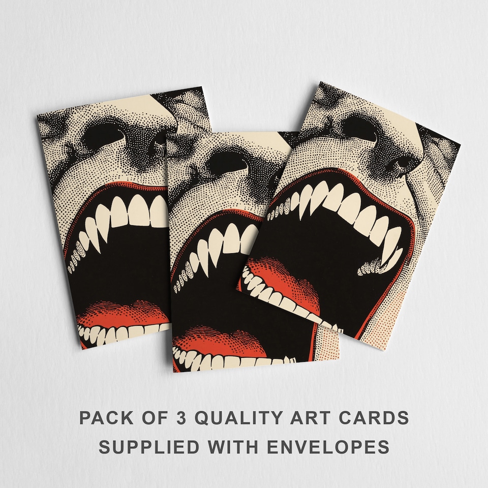 Vampire Werewolf Horror Card Comic Pop Art Halloween Set of 3 Cards ...