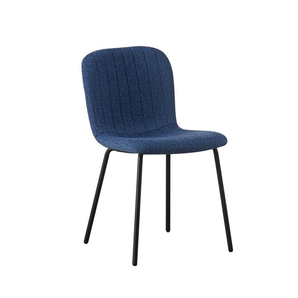 Set of 4 Teddy Faux Fur Stitched Design Dining Chairs Blue Bella by MCC ...