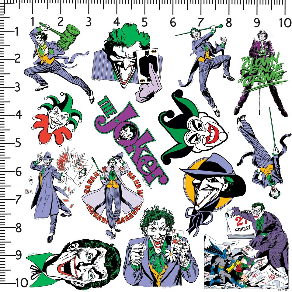 Batman Deluxe Vintage The Joker Stickers (Pack of 50) - Multicoloured ...