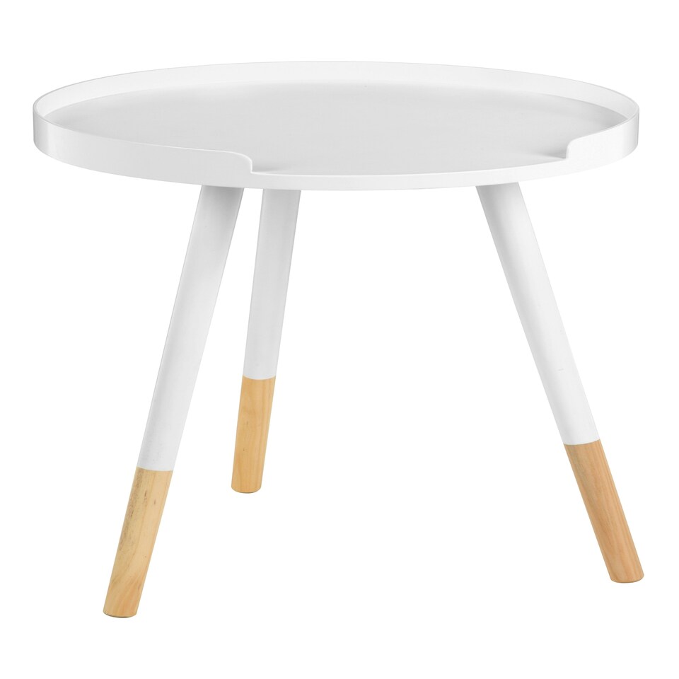 White and natural side table store