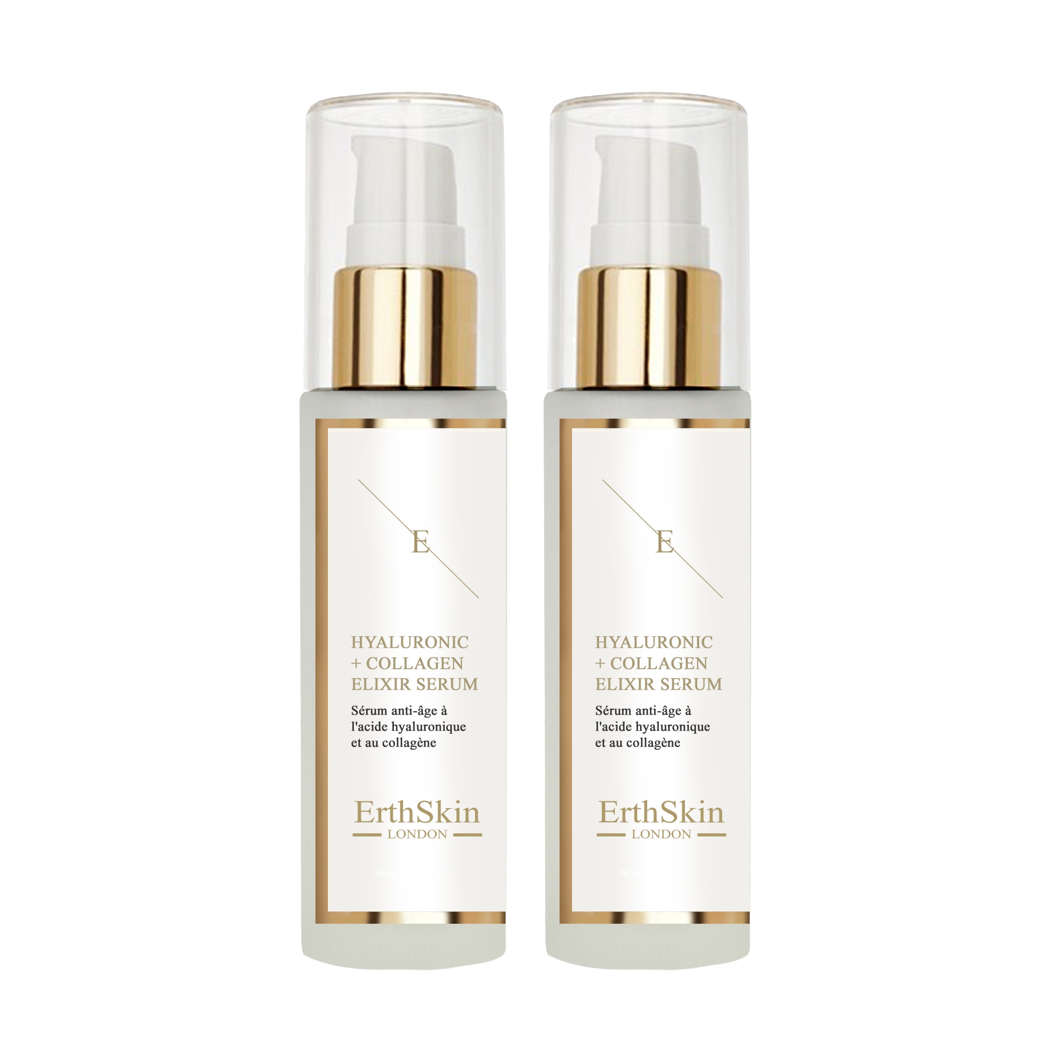 2X Erth Skin London Hyaluronic Acid & Collagen Serum 60ml - Tesco Groceries
