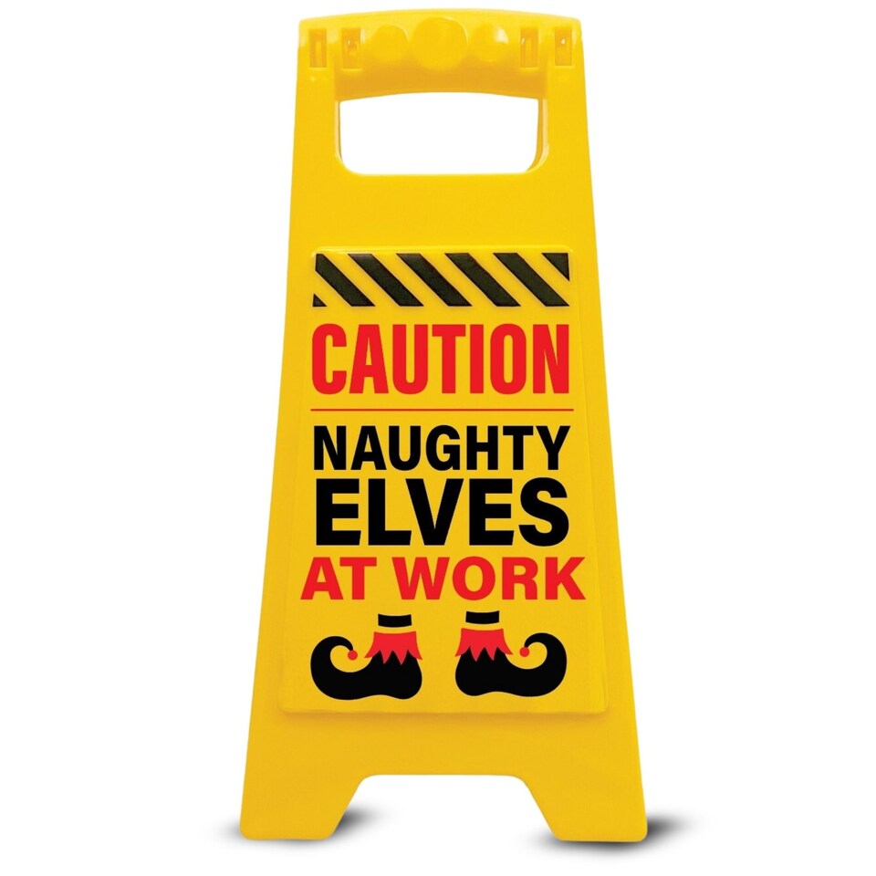 Desk Warning Sign - Naughty Elves at Work - Tesco Groceries