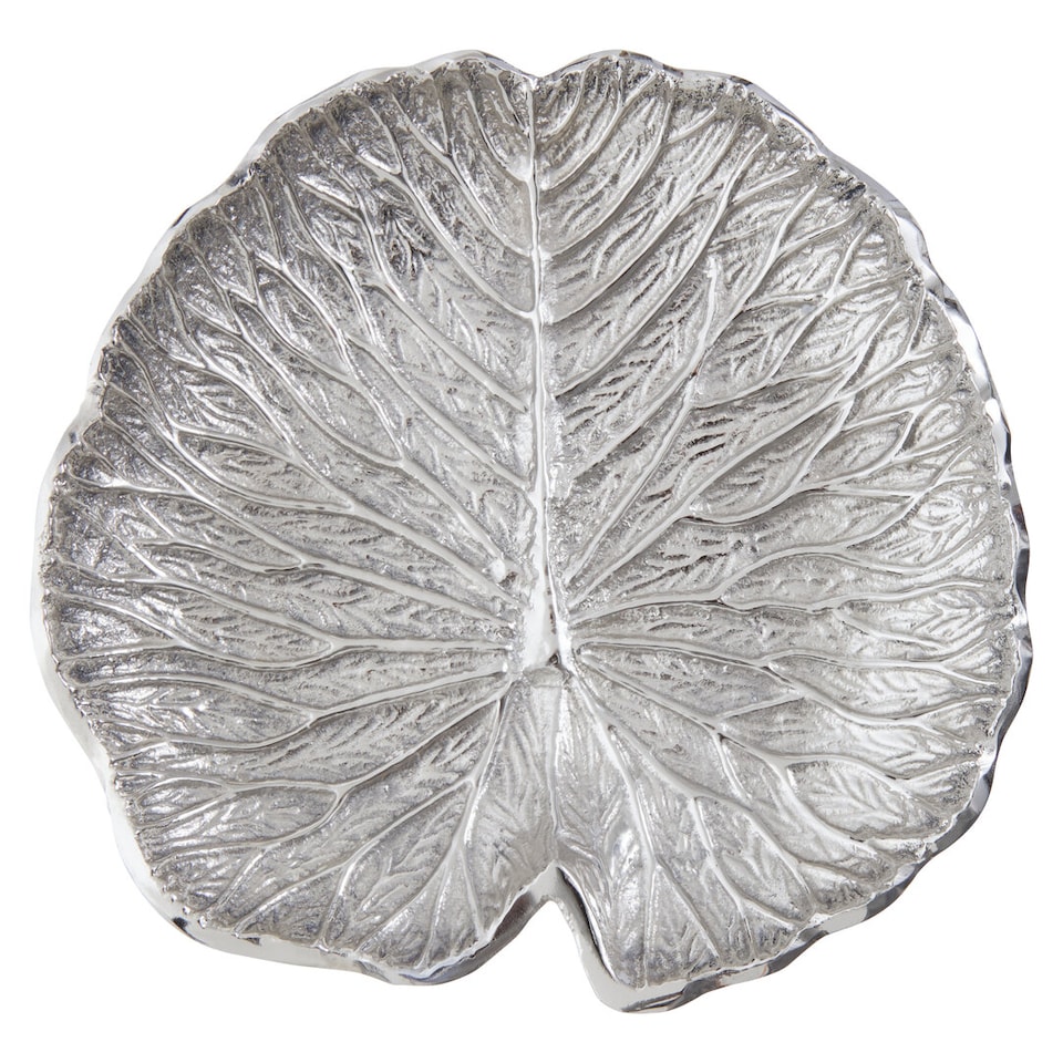 Salma Small Silver Finish Lotus Leaf Plate. - Tesco Groceries
