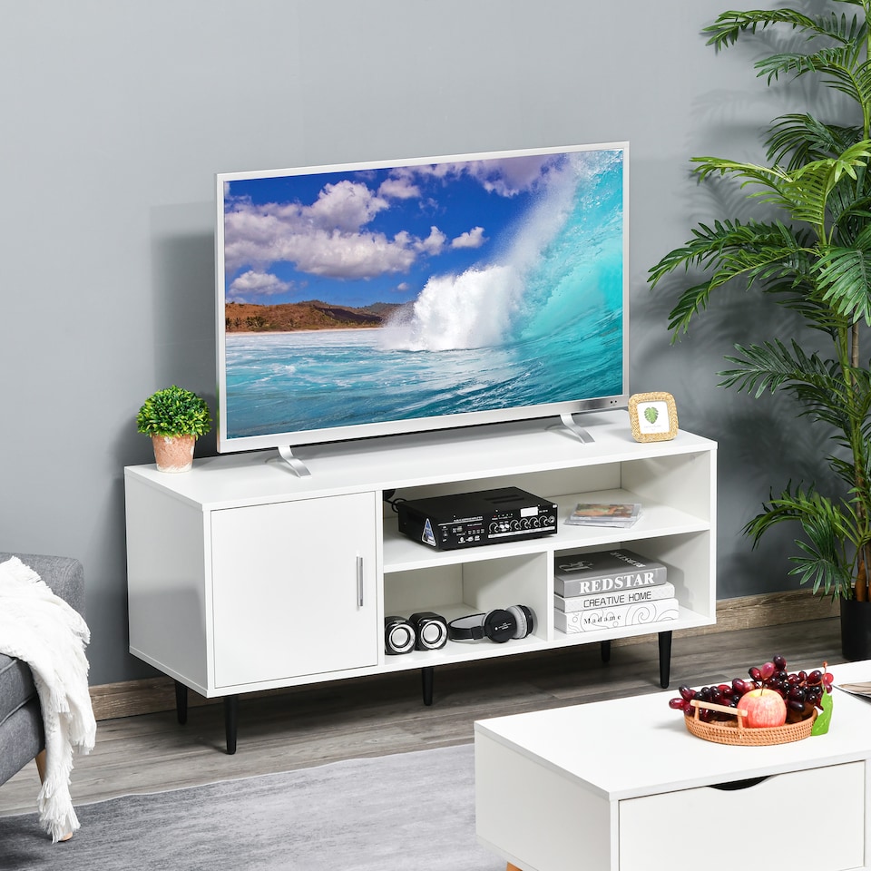 HOMCOM TV Stand Cabinet for Television up to 60 Inches, Modern TV Unit ...