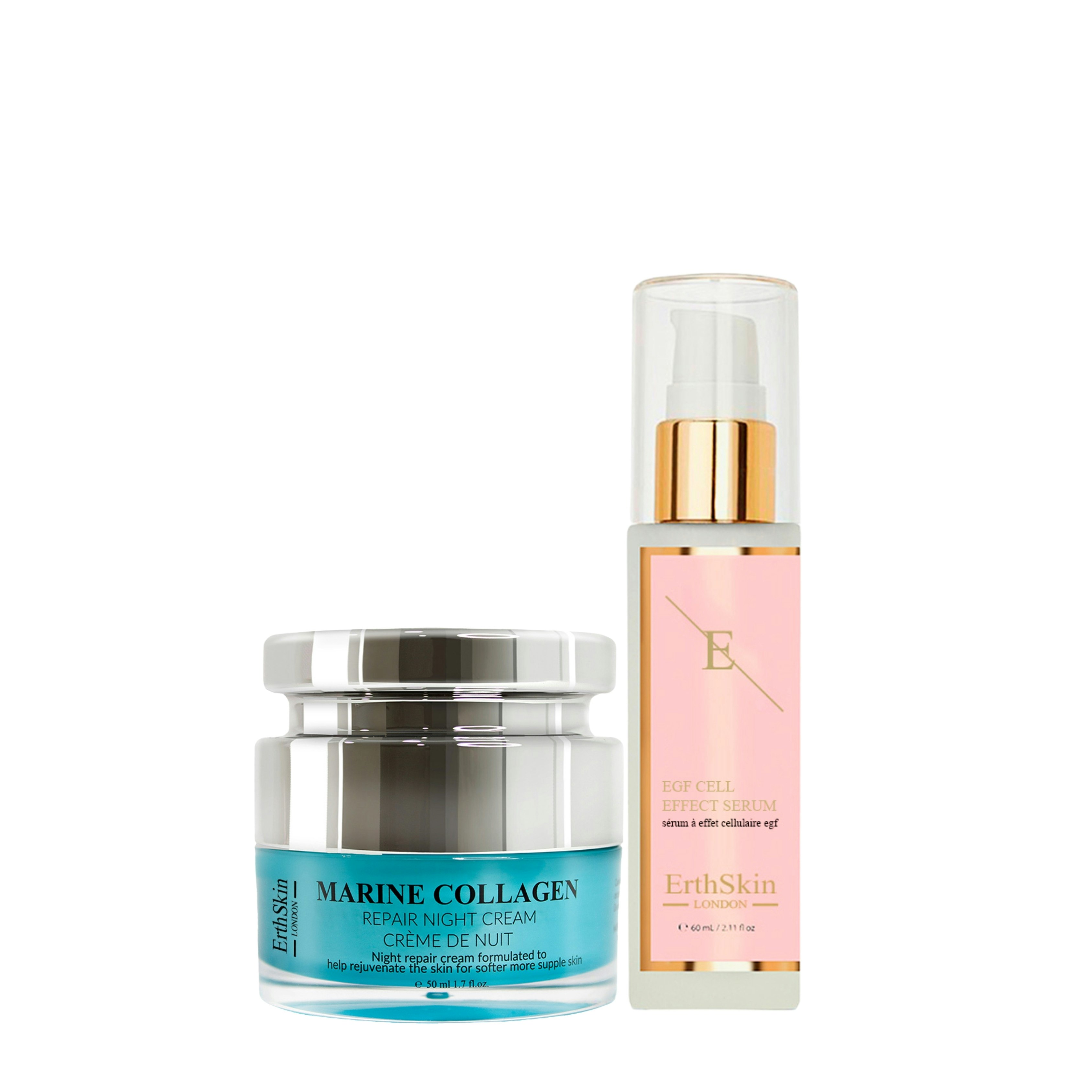 Egf Cell Effect Serum 60ml +Marine Collagen Night Cream 50ml - Tesco ...