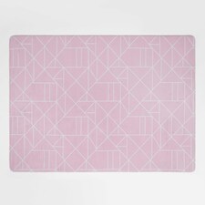 OHS Mason Geometric Anti-Slip Indoor Carpet Rug, 120x170cm - Blush Pink ...