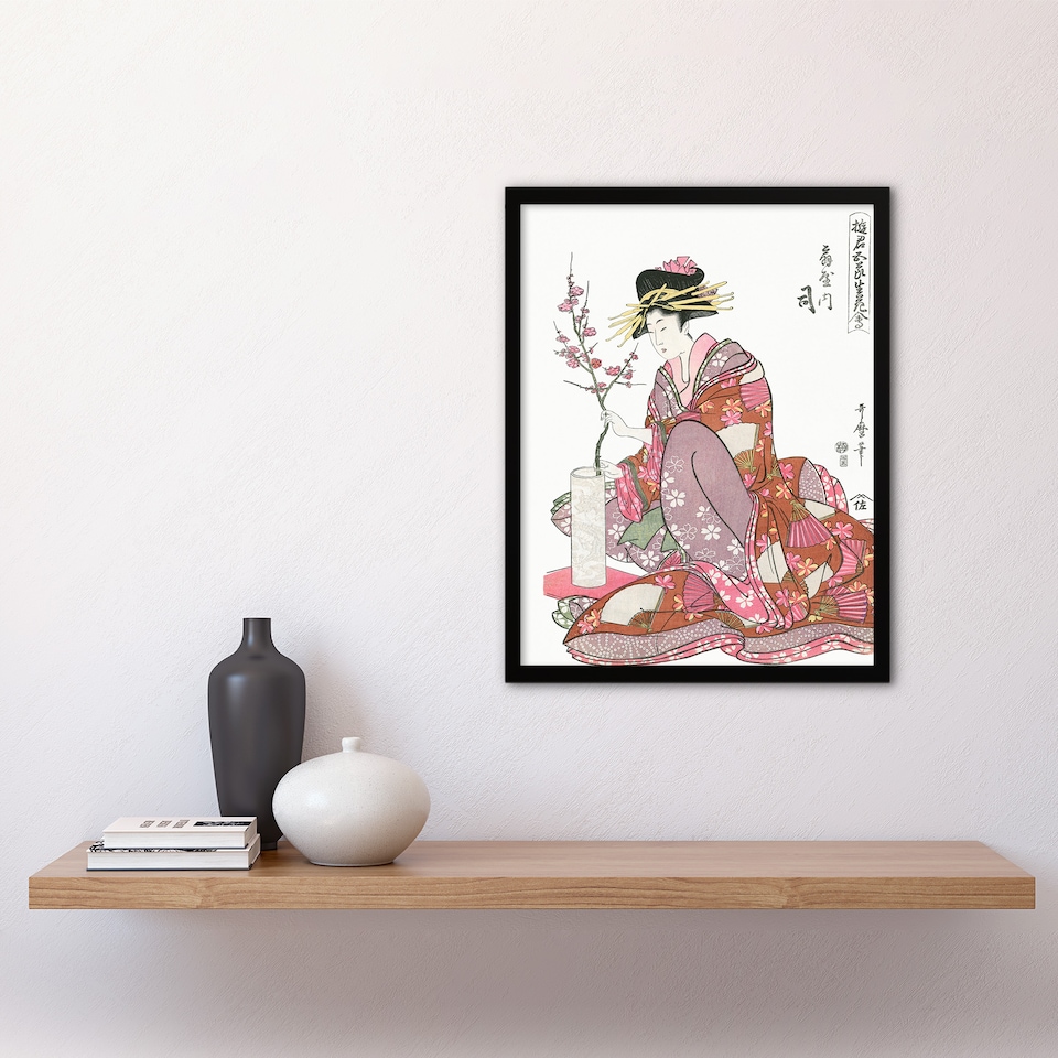 Utamaro Kitagawa Framed Wall Art Print Courtesan Tsukasa Of Ogiya Home ...