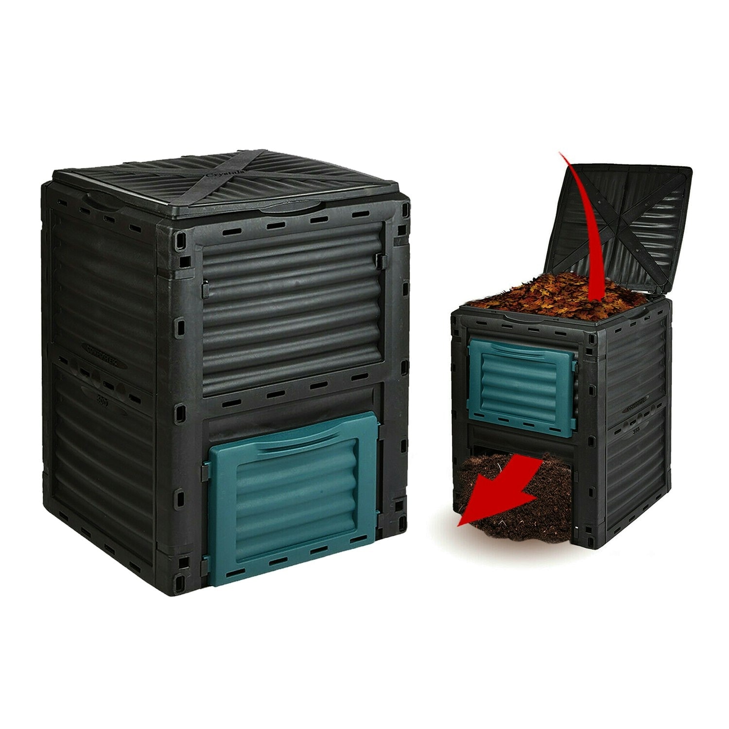 300L Garden Composter Bin Organic Waste Compost Converter Eco Friendly ...