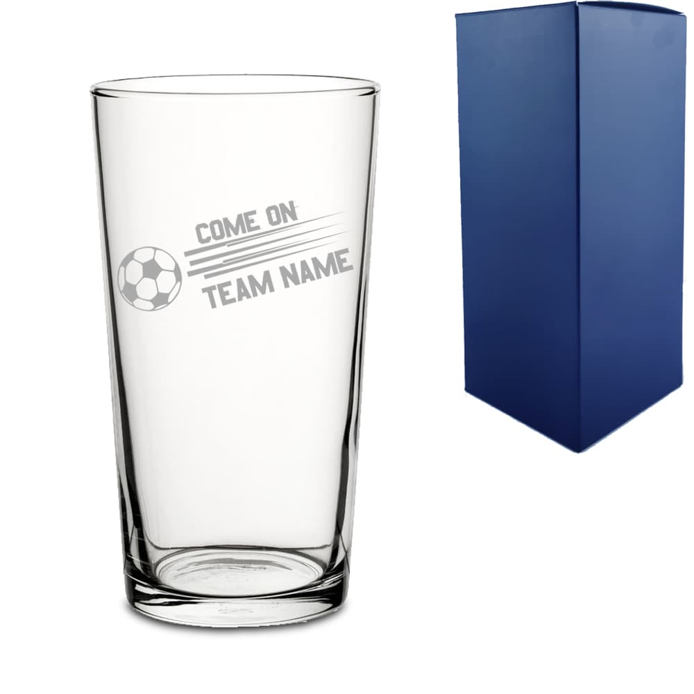 Personalised Come On Straight Football Design Perfect Pint Glass ...