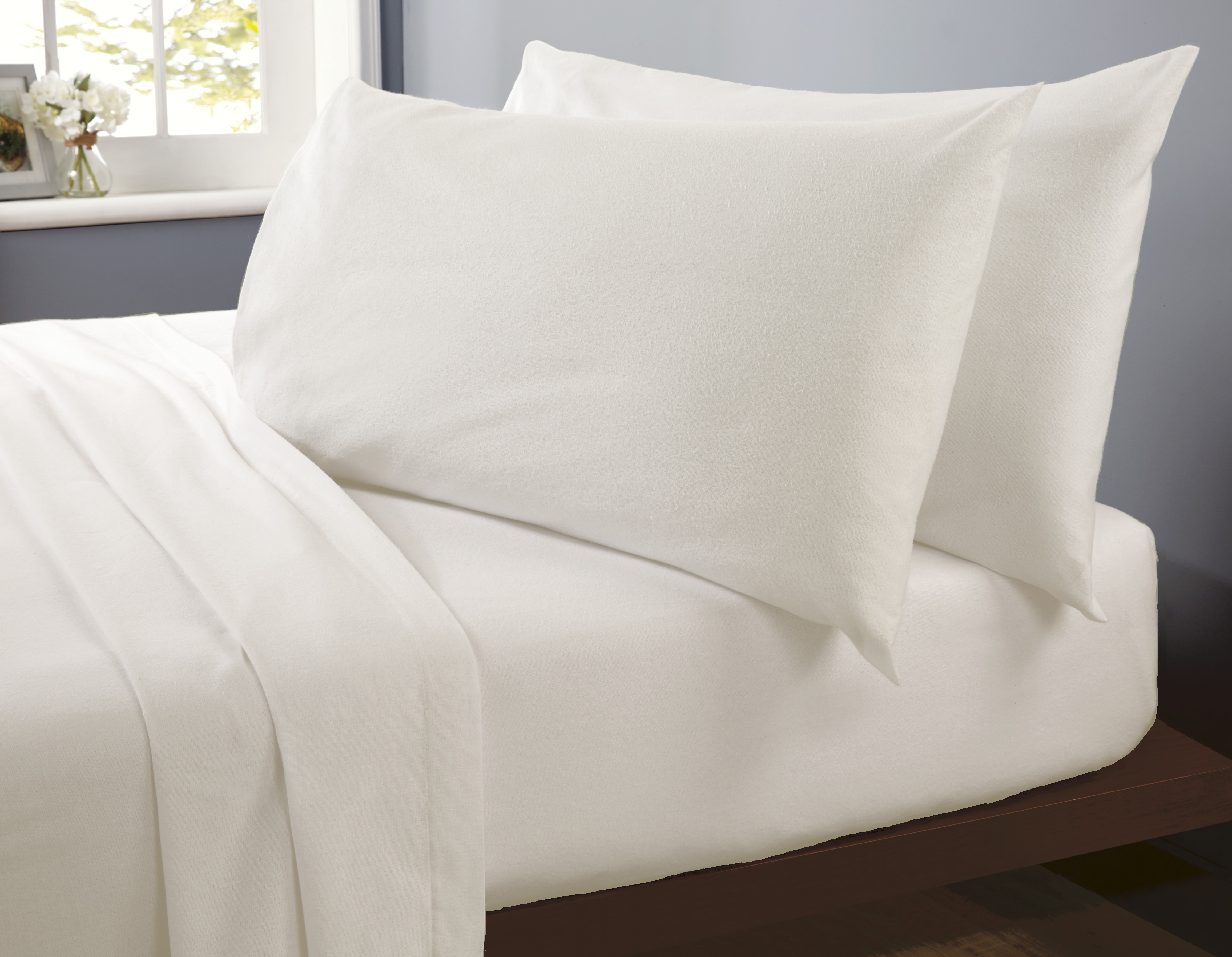 Flannelette Housewife pillowcase Pair (75x50 cm) | Cream | Standard ...