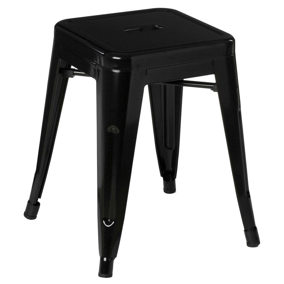 Interiors by Premier Cubic Black Powder Coating Metal Square Stool ...