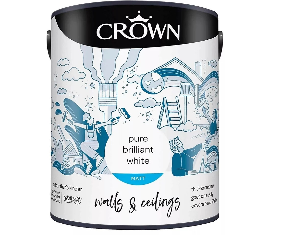 Crown Breatheasy Matt Emulsion Paint For Walls & Ceilings - Pure ...