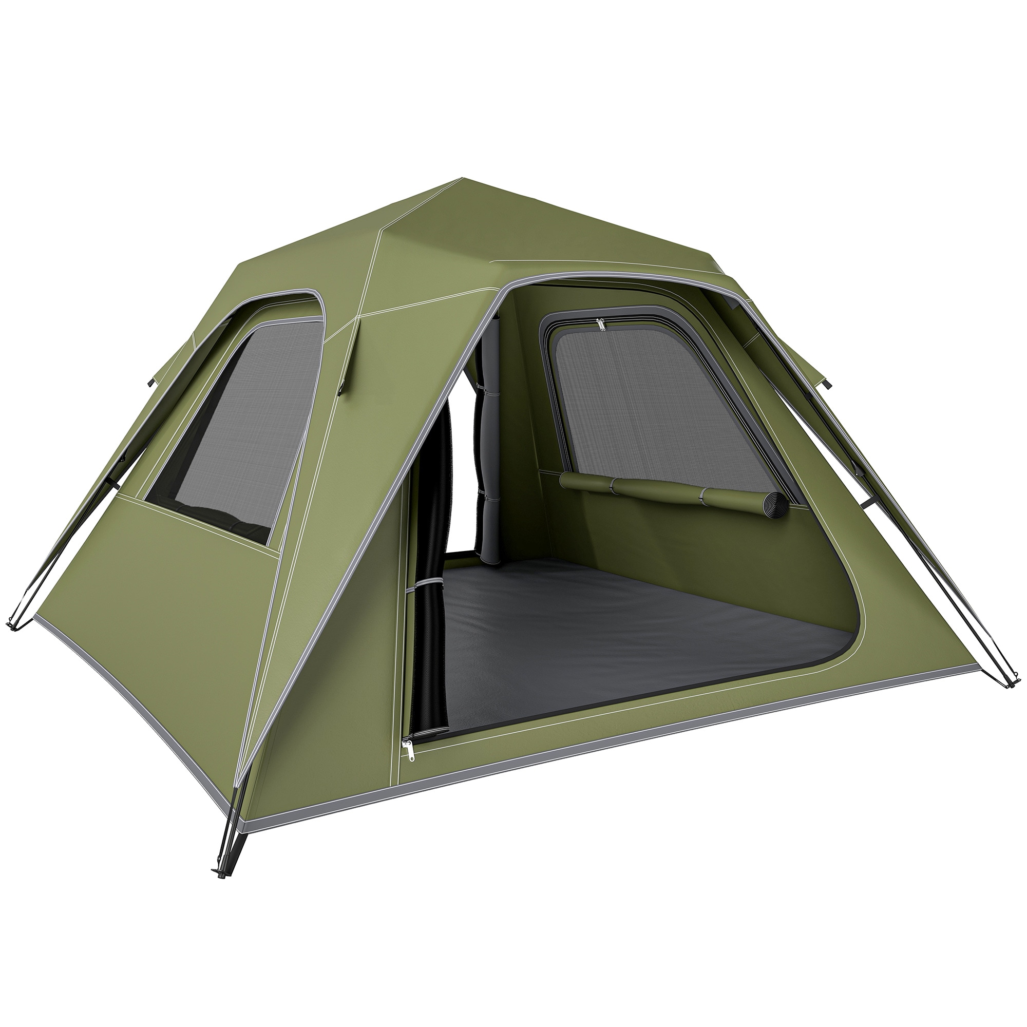 Outsunny Pop Up Tent Waterproof Camping Tents 2-3 People Green | Green ...