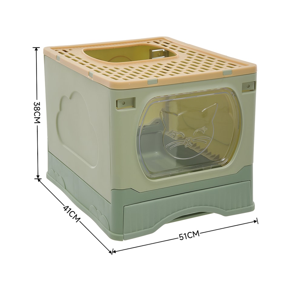 Living and Home Cat Litter Box Top Entry Anti-Splashing Cat Toilet ...