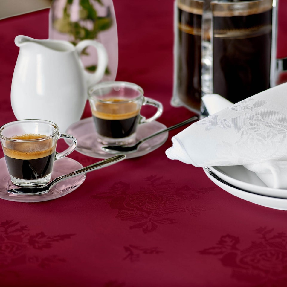 Polyester Rose Design Tablecloth | Red | burgundy | 178cm x 274cm ...