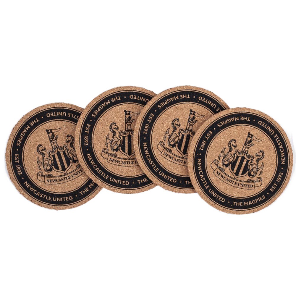 Newcastle United FC Crest Coaster Set (Pack of 4) | Brown | Brown/Black ...