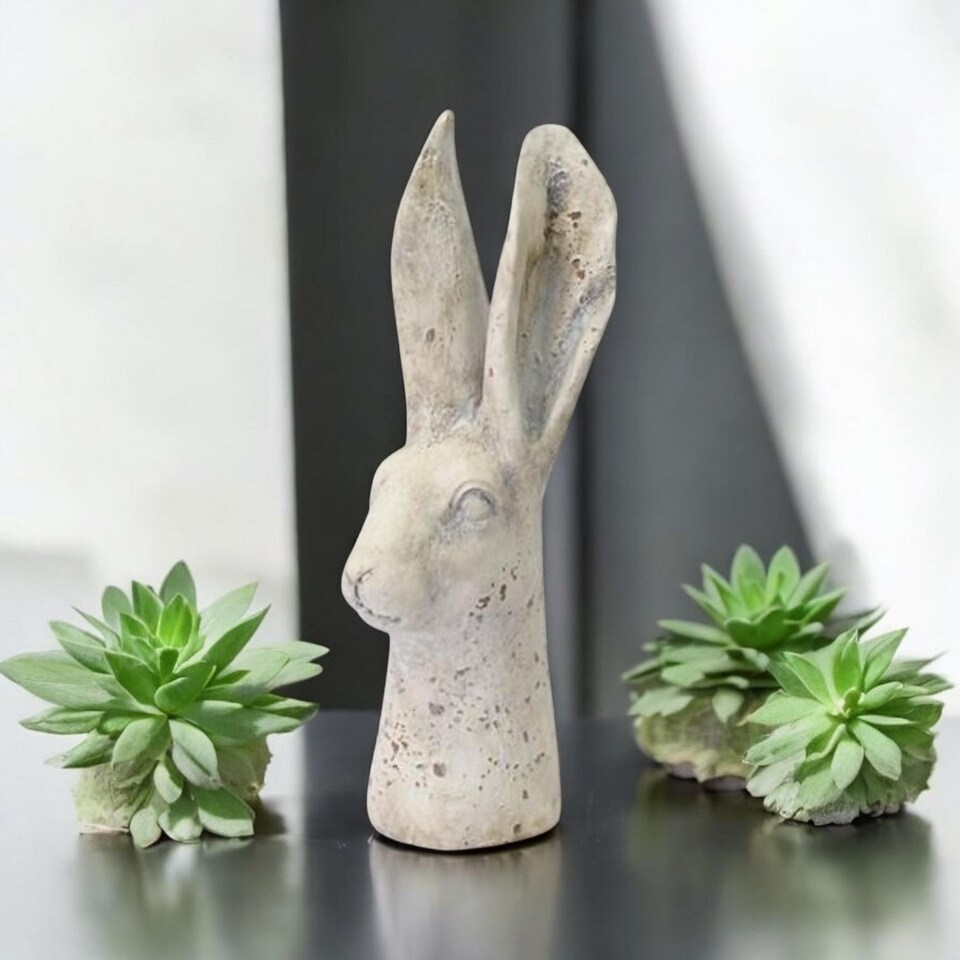 Rabbit Ornament - Resin - L11 x W11 x H29 cm - Cream - Tesco Groceries