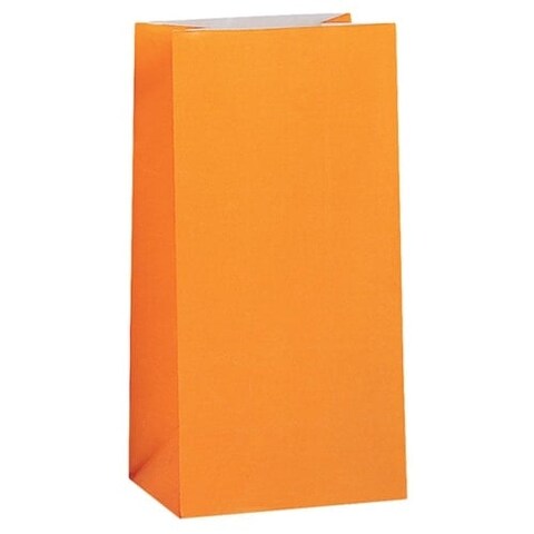 Orange Paper Party Bag - Pack of 12 - Tesco Groceries