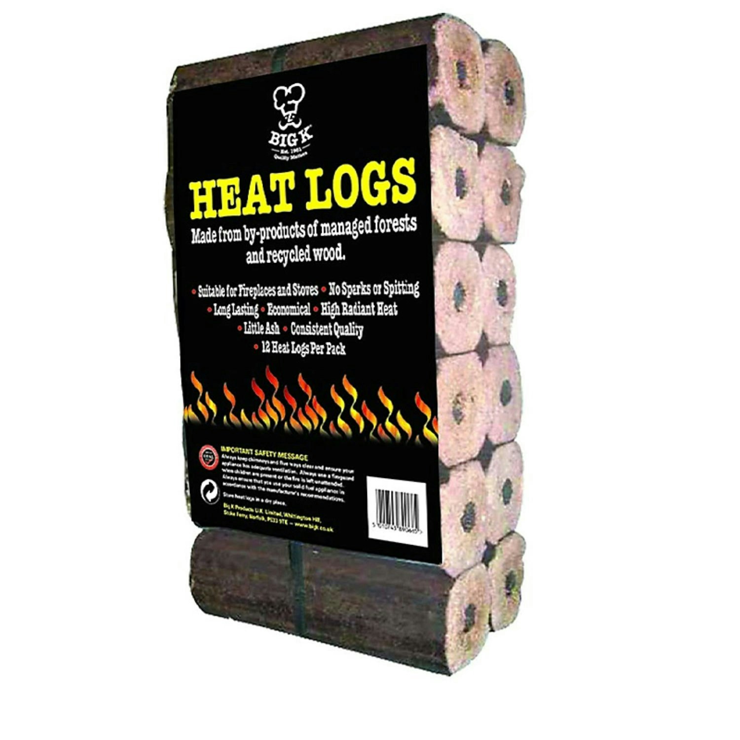 Big K Natural Heat Logs - Pack of 12 - Tesco Groceries
