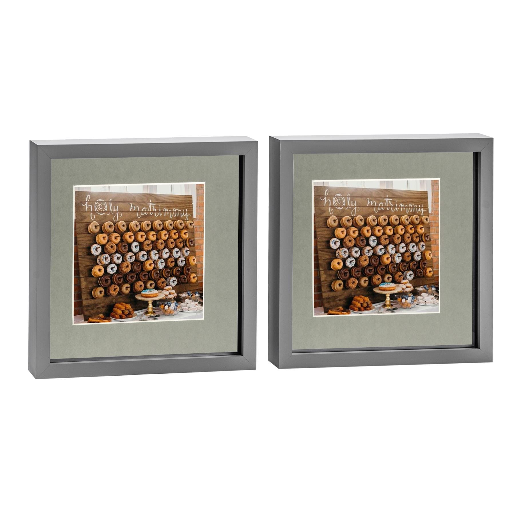 Nicola Spring 10 x 10" Photo Frames - Grey/Grey Mount - 3D Picture ...