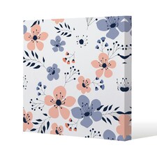 Pink & Blue Flowers (Canvas Print) 127 x 127 x 4cm - Tesco Groceries
