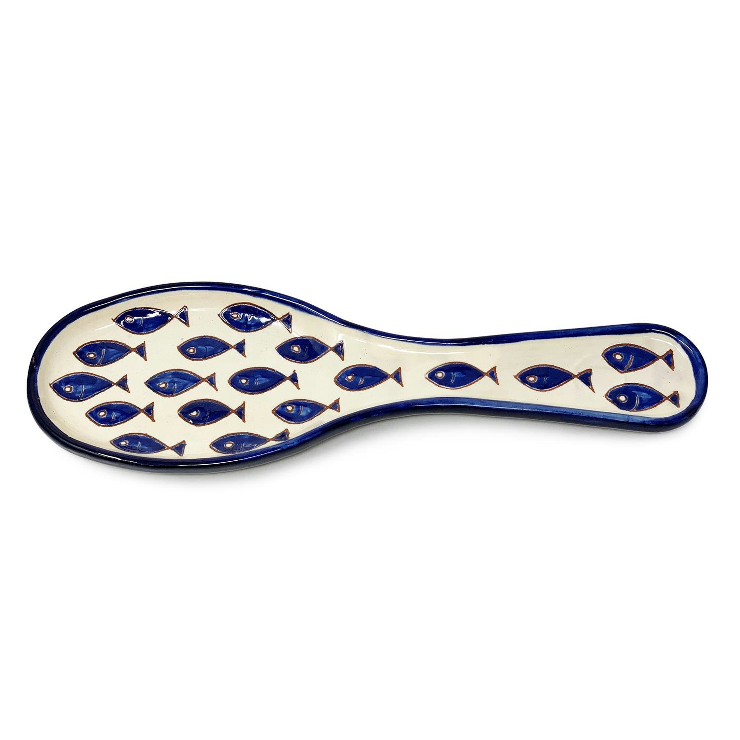 Verano Spanish Ceramics Signature Spoon Rest - 28cm Blue Fish - Tesco ...