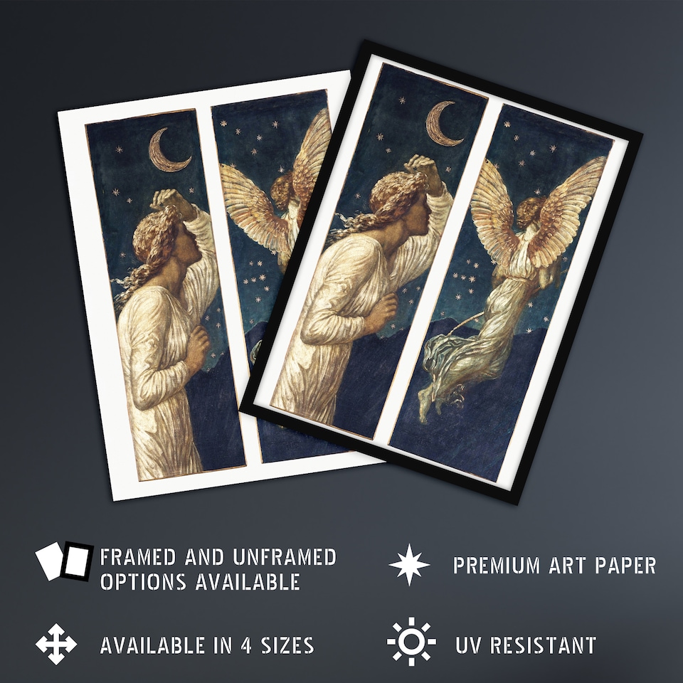 Cupid Flying Away From Psyche Vintage Framed Wall Art Print Jones 12x16 ...