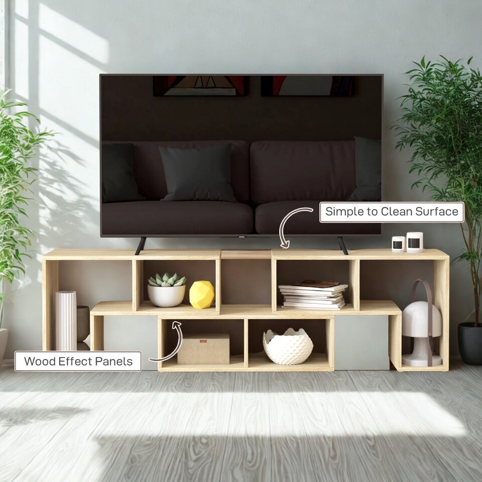 Adjustable Free Combination TV Stand Unit With Storage Grey - Tesco ...