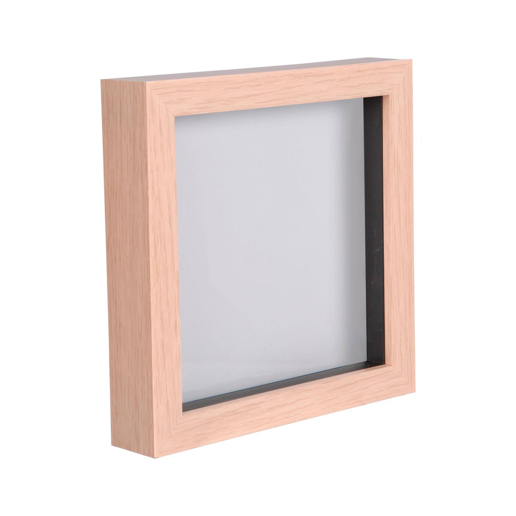 Nicola Spring 3D Box Photo Frame - 6" x 6" - Light Brown - Tesco Groceries