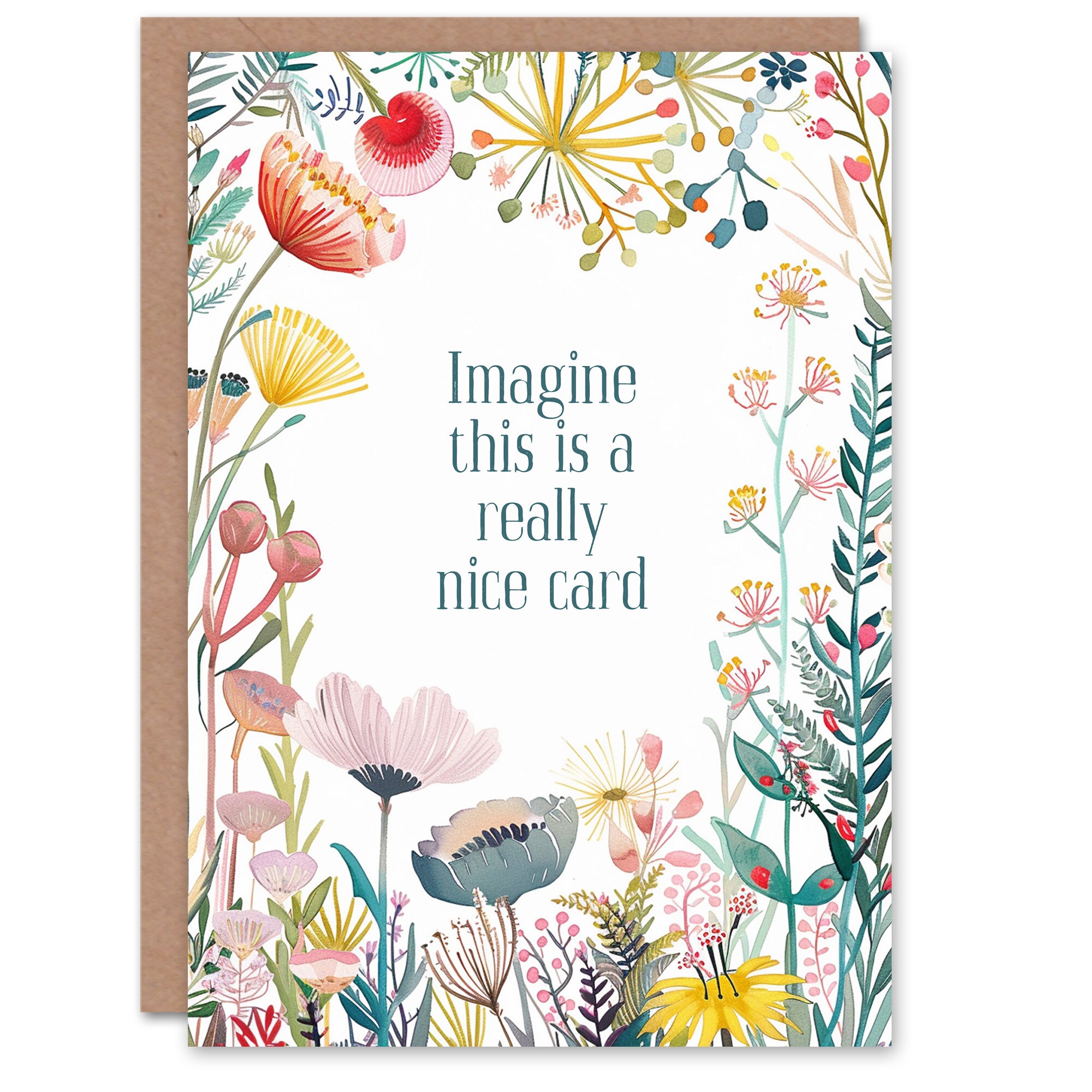 Flowers Imagine This Is A Really Nice Card Birthday Greeting Card ...