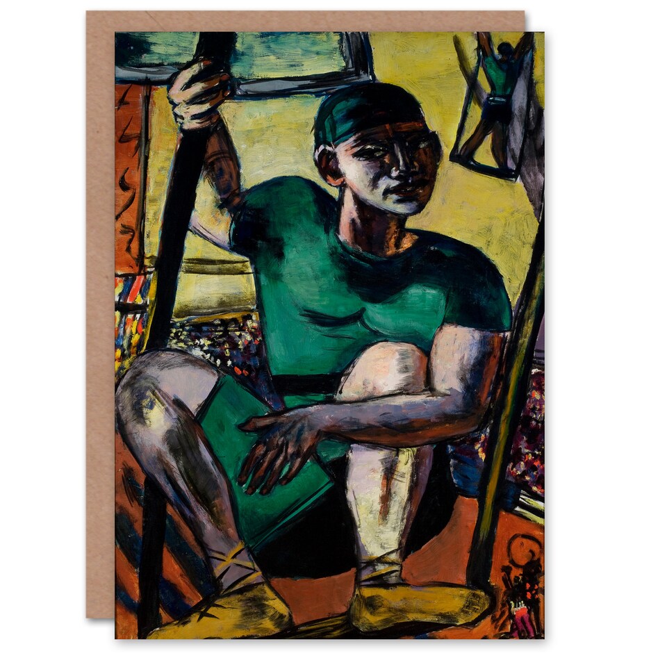 Max Beckmann Art Card Acrobat Portrait on the Trapeze - Tesco Groceries