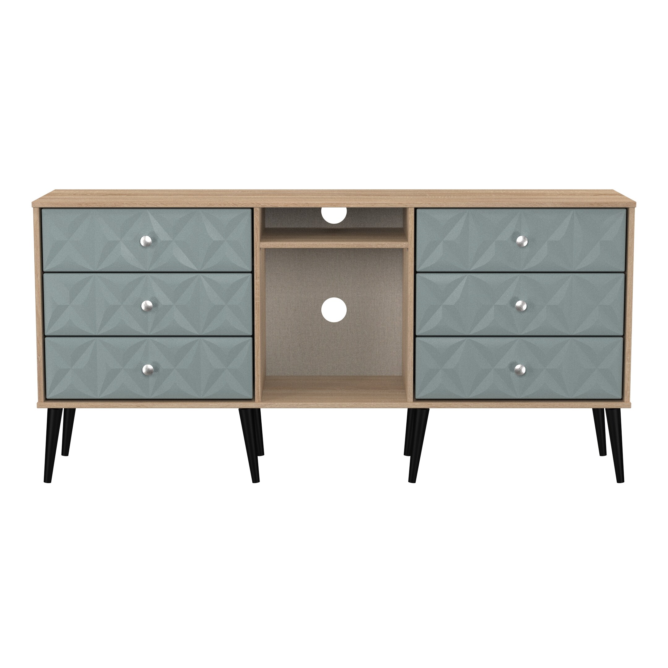 Toledo 6 Drawer Sideboard in Duck & Bardolino Oak (Ready Assembled ...