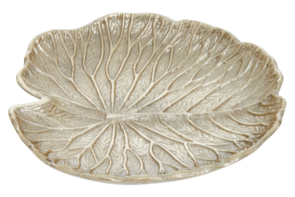 Salma Small Gold Finish Lotus Leaf Plate - Tesco Groceries