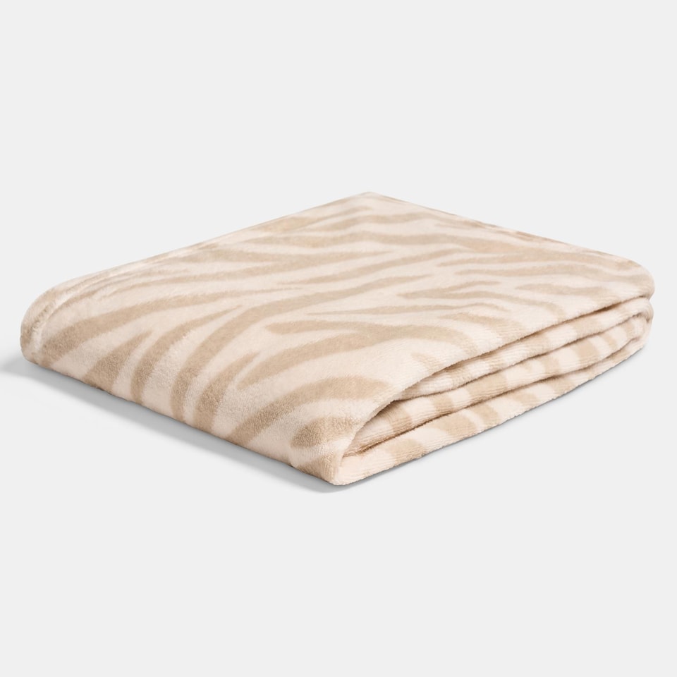OHS Zebra Print Flannel Fleece Throw Blanket Soft Bedspread | Brown ...
